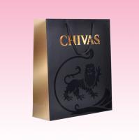 China custom handmade paper bag sizes with embossed hot stamping logo for sale
