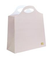 China custom pink paper bags with round die cutting handle manufacturer for sale