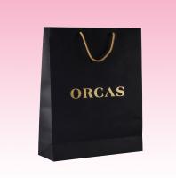 China custom black paper shopping bags printing for shoe manufacturer for sale