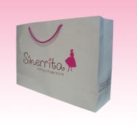 China custom plain white paper shopping bags buik printing manufacturer for sale