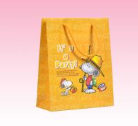 China custom yellow paper bags packaging with black cotton rope suppliers for sale