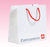 China custom retail white paper bags with handles wholesale manufacturer for sale