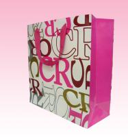 China custom recycled boutique paper gift bags with satin ribbon handle for sale