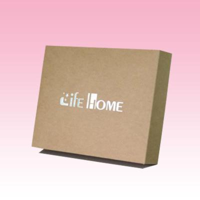 China custom wholesale brown kraft paper box with silver stamping logo for shirt for sale