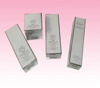 China custom cosmetic paper box size online with embossed silver stamping logo for sale for sale