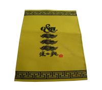 China custom woven name tags clothing labels online fabric tags with gold logo for sale for sale