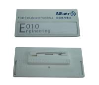China custom white plastic name badges with safety pin conference name tags factory for sale