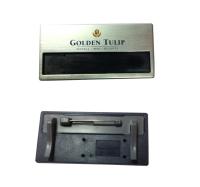 China custom white plastic name badges with safety pin conference name tags factory for sale