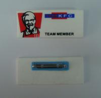 China custom KFC employee name tags name badges online name tags with logo printing for sale
