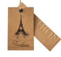 China custom recycled clothing kraft paper hang tag with eyelet manufacturer for sale