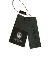 China custom garment paper tag with seal tag embossed silver stamping logo for T-shirt for sale