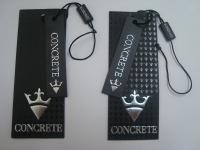 China custom apparel hang tag design online for shirt plastic embossed hang tag maker for sale