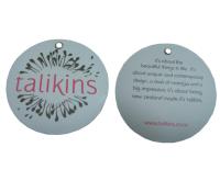 China custom cheap round hang tags clothing size hanger tags shapes supplier for sale for sale