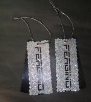 China custom plastic hang tags silver gift tags paper luggage tags embossed logo for sale