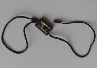 China custom black plastic security string tags for clothing stores emboss silver logo for sale
