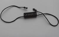 China custom black plastic security string tags for clothing stores emboss silver logo for sale