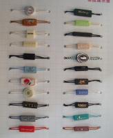 China custom clothing sensor tags garment plastic hang tag with ribbon string supplier for sale