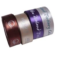 China custom personalised gold satin ribbon for sale with artwork printing supplier for sale