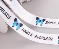 China custom luxury polyester satin white ribbon with artwork printing manufacturer for sale