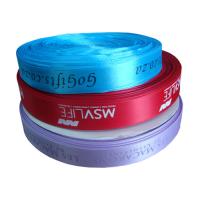 China custom cheap blue christmas Polyester satin ribbon sale with logo factory for sale