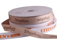 China custom printed white bulk grosgrain ribbon with black logo for sale suppliers for sale