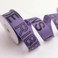 China custom printed grosgrain ribbon wholesale online white ivory with black logo for sale