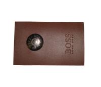 China custom leather labels for hats garment leather tags wholesale with metal logo for sale