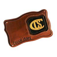 China custom brown PU leather labels for handbags patches for leather for sale factory for sale