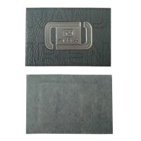 China apparel genuine leather label stamped tags black leather patch logo factory for sale