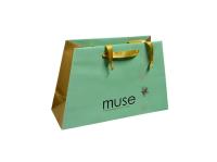 China Custom Luxury Paper Carrier Gift Bags Wholesale Design Print with Red Foil Logo for sale