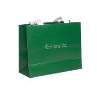China Bespoke Recycled Paper Shopping Clothing Bag with Embossed Hot Stamping Logo for sale