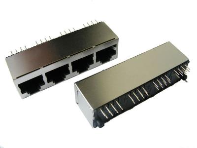 China RJ45 connector 1x4 180°G/F for sale