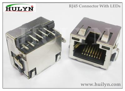 China Shen plate RJ45 connector ,RJ45 Modular JACK with LEDs for sale