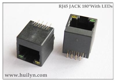 China Vertical RJ45 connector,RJ45 Modular JACK with LEDs for sale