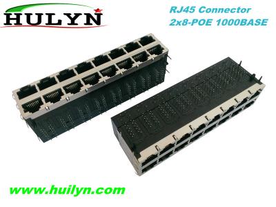 China RJ45 connector 2x8 90 ° POE RJ45+ transformer - 2x8 -1000M for sale