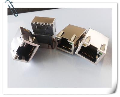 China 1x1 Gigabit sinking plate type RJ45 connector, 1000base transformer integrated jack for sale