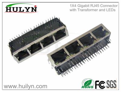 China RJ45 with transformer RJ45 JACK 1x4 Gigabit for sale