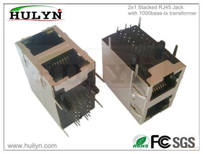 China Stacked 2x1- RJ45 with transformer RJ45 JACK for sale
