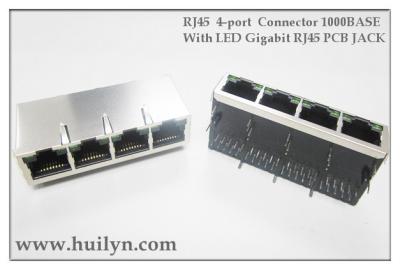 China 1x4 RJ45 connector with transformer,RJ45 JACK PoE, （25.4mm）1Gbps for sale