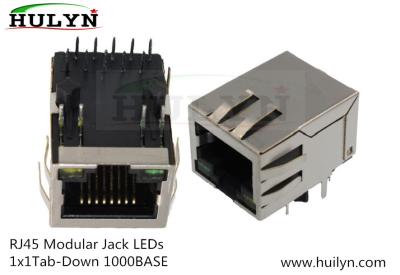 China Shielded RJ45 Modular Jack Connector, Through Hole Type, 1000Mbps for sale