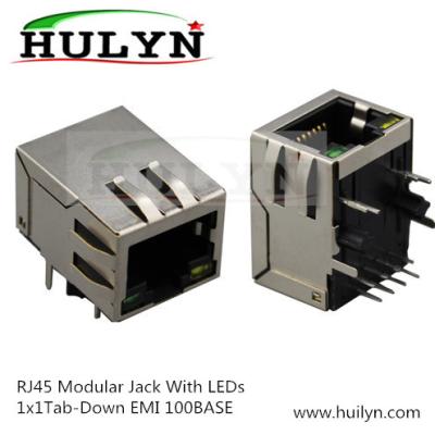 China Shielded RJ45 Modular Jack Connector, Through Hole Type, 1000Mbps for sale