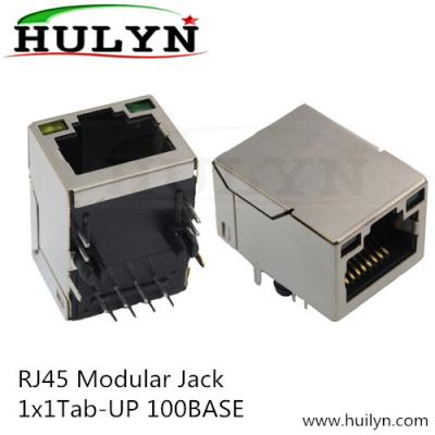 China Shielded RJ45 Modular Jack Connector, Through Hole Type,with LED,THT, 1G Mbps for sale