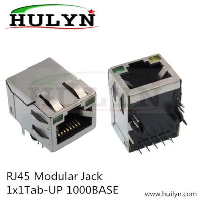 China Shielded RJ45 Modular Jack Connector, Through Hole Type,with LED,THT, 1G Mbps for sale