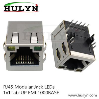 China Shielded RJ45 Modular Jack Connector, Through Hole Type,with LED,THT, 1G Mbps for sale