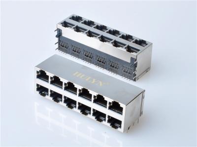 China HULYN，RJ45 jacks，Shielded RJ45 Modular Jack Connector, Through Hole Type, Side Entry, 2x4 Ports for sale