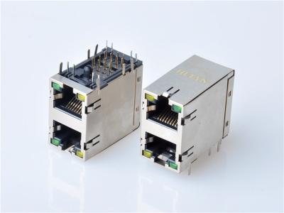China HULYN RJ45Jack, Shielded RJ45 Modular Jack Connector,with LEDs, 2x1 Ports,RJ45 connector LED for sale