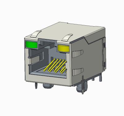 China RJ45 Modular Jack - High Performance, CAT6 A, Shield, With LEDs.,RJE60-188-34W1 for sale