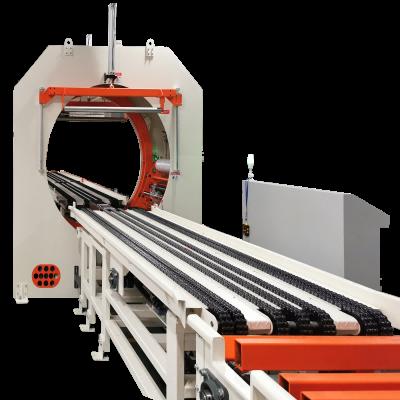 China 380V 220V 110V Horizontal Stretch Wrapping Machine For Long Profiles Panels Pipes Building Materials 600mm for sale