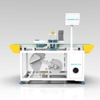 China High Precision Automatic Garment Labeling Machine PLC Control With Stainless Steel Construction for sale