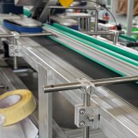 China High Precision Automatic Garment Labeling Machine PLC Control With Stainless Steel Construction for sale